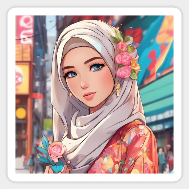 Hijab Islam Muslim Anime Girl Islam Sticker Teepublic